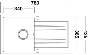 Granitový dřez Sinks Rapid 780 Granblack