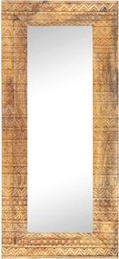 Ručně vyřezávané zrcadlo 110 x 50 x 2,5 cm masivní mangovník 321649