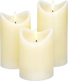 SOLIGHT LED sada svíček z přírodního vosku 3ks, AAA