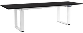 Výškově nastavitelný stůl OfficeTech Strong 240 x 80 cm, bílá podnož, černá