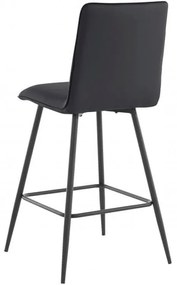Danish style Barová židle Zelta (SADA 2 ks), syntetická kůže, černá