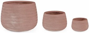 BIZZOTTO set 3 terakotových květináčů TRESSAGE hnědá 0790645