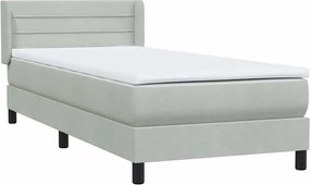 Box Spring Postel s matrací Světle šedá 90x220 cm Samet 3318225