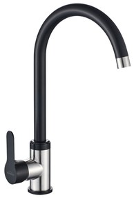Invena Iron, stojánková dřezová baterie, černá-ocelová, INV-BZ-53-L04-L
