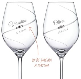 Dekorant svatby Svatební sklenice na bílé víno Silhouette City s krystaly Swarovski 360ml 2KS