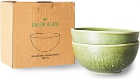 Set 2ks zelená keramická miska The Emeralds - Ø 16*7cm / 850ml