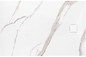 Rea Magnum Carrara, SMC sprchová vanička 90x120, bílá-kamenný vzor, ​​REA-K7006