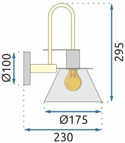 Toolight Nástěnné osvětlení Industrial APP1602-1W black