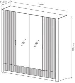 Ložnice LANTE b | sestava C | 5 dílů | béžová/zlatá