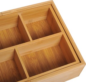 HOMCOM Úložný box Organizér box zásuvky, výsuvný organizér, bambus, přírodní, 24,6 x 17,6 x 7 cm| Aosom