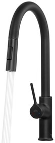 Invena Farsala, dřezová baterie s výsuvnou 2-funkční výlevkou h-433, černá matná, INV-BZ-40-U04-S