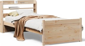 Rám postele s čelem 90 x 200 cm masivní borové dřevo 3306756