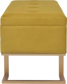 Lavice s úložným prostorem 105 cm hořčicová samet 247571