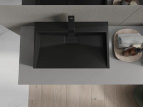 Mexen Ava, umyvadlo na desku z konglomerátu 1/O 60 x 38 cm, černá matná, 23016071
