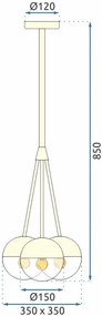 Toolight - Stropní svítidlo 3xE27, černá-bílá, OSW-05365