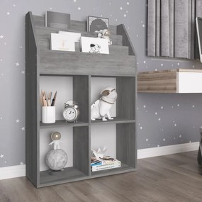 Dětský regál na časopisy betonově šedý 71x30x114 cm kompozit 339531