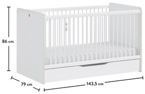Čilek Postýlka pro miminko 70x140 cm Montes White Baby