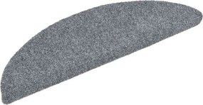 Schodové rohože samolepicí 15 ks 56 x 17 x 3 cm světle šedé půlkulaté 132693