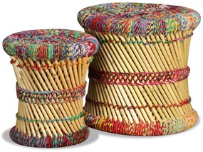 Stoličky chindi design 2 ks vícebarevné bambus 244216