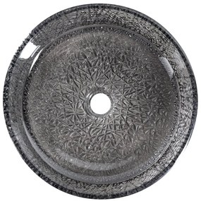 Sapho Sapho, ERSEL gravírované skleněné umyvadlo na desku průměr 39,5cm, černá, TY323B