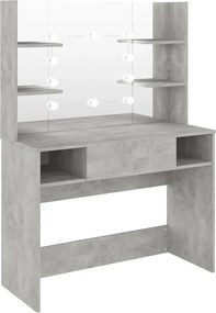 vidaXL Kosmetický stolek s LED světly 100 x 40 x 135 cm MDF [331544] Barva: Zářivě šedá