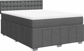 Box spring postel s matrací tmavě šedý 140 x 190 cm textil 3287078