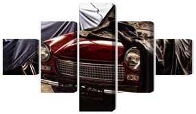 Vícedílný obraz Italské Retro Auto Potažené Látkou Nedostatek Nedostatek Plátno Canvas 150x90