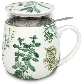 Könitz My Favourite Tea Porcelánový hrnek se sítkem s pokličkou Herbs 420 ml
