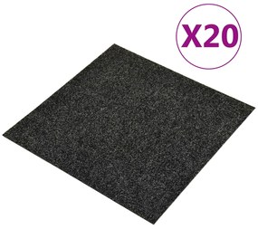 vidaXL Marketos Koberec 20 pcs Černá 50 x 50 x 0,5 cm Živice