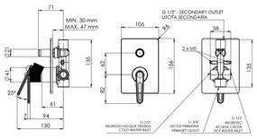 Sapho BEBÉ podomítková sprchová baterie, 2 výstupy, chrom BB042