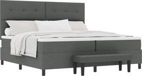 Postel s boxspringem s čelo Tmavě šedá 200 x 200 cm textil 3344094