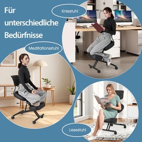 Costway Ergonomické klečící křeslo se šikmým sedákem pro úlevu od bolesti
