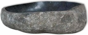 Koupelnová skříňka s umyvadly z říčního kamene masivní teak 3096583