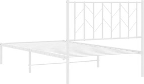 vidaXL Kovový rám postele s čelem 100 x 190 cm [374480] Barva: Černá