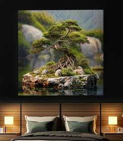 Obraz na plátně - Strom života Ostrovní Bonsai FeelHappy.cz Velikost obrazu: 60 x 60 cm
