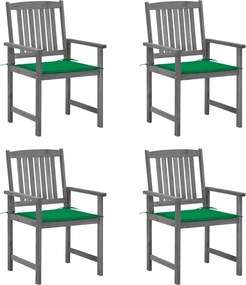 vidaXL Zahradní židle s poduškami 4 ks masivní akáciové dřevo [3061228] Barva: Královská modř