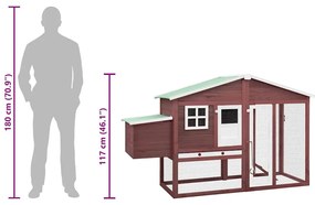 vidaXL Marketos Kurník s kukaní na snášení vajec mocha a bílý jedlové dřevo