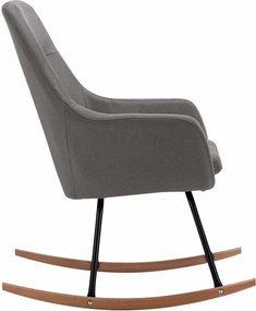 Houpací křeslo světle šedé textil 289537