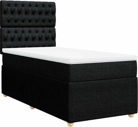 Box spring postel s matrací černá 90x190 cm textil 3294220