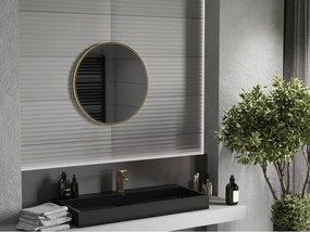 Mexen Loft kulaté koupelnové zrcadlo 60 cm, zlatý rám - 9850-060-060-000-50