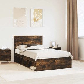 Rám postele Kouřový dub 120 x 200 cm Masivní borové dřevo 3409787