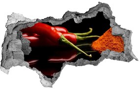 Wallmuralia Nálepka 3D díra Chilli a pepř 95x73 cm