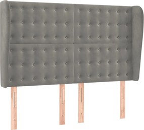 Box spring postel s matrací a LED světle šedá 140x200 cm samet 3136365
