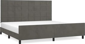 Rám postele bez matrace tmavě šedý 200 x 200 cm samet 3125776