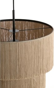 Taupe závěsné svítidlo s textilním stínidlem ø 10 cm Malaika – Light &amp; Living