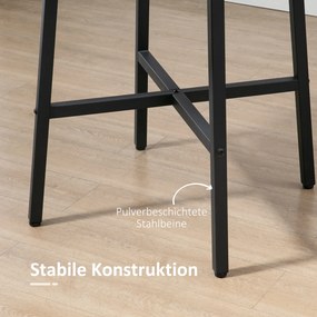 Jídelní stůl HOMCOM pro 4 osoby, moderní design do jídelny a kuchyně, ocel, hnědý, 80 x 76 cm