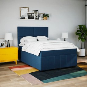 Box spring postel s matrací modrá 140x200 cm textil 3291690