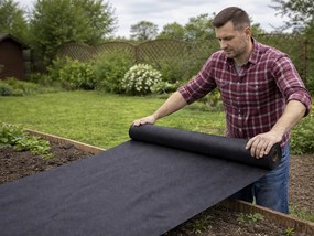 DIVODV Hustá agrovlákna 50 g, 1,5 m × 30 m, protiburinová mulčovací rolka, černá
