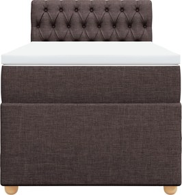 Box spring postel s matrací tmavě hnědá 90x200 cm textil 3286573
