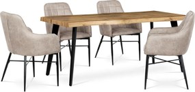 Autronic Jídelní stůl, 180x90x75 cm, MDF deska, 3D dekor divoký dub, kov, černý lak HT-880B OAK